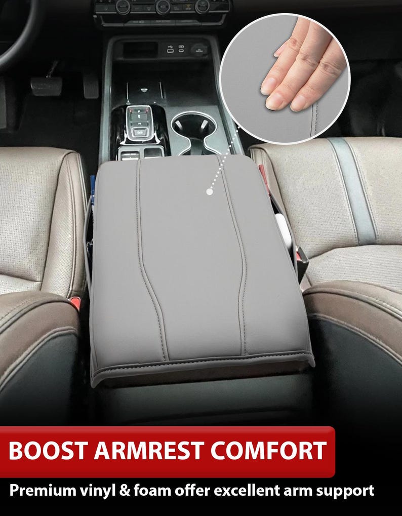 Fits Honda Passport 2024-2026 Vinly Leather Center Console Arm Rest Lid ...