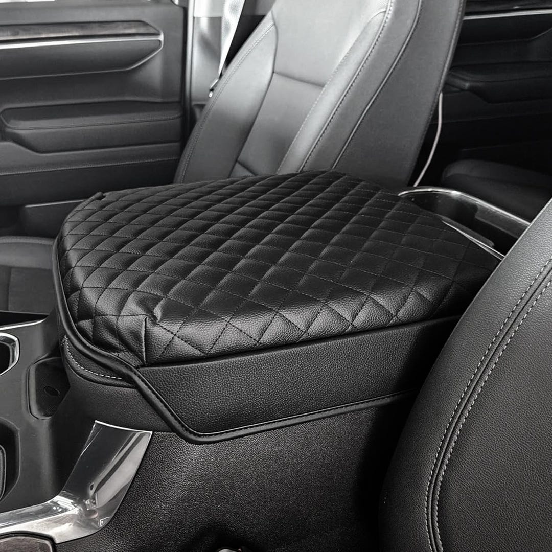 Fits 2021-2025 Chevy Tahoe Bucket Seat PU Leather Center Console Lid ...