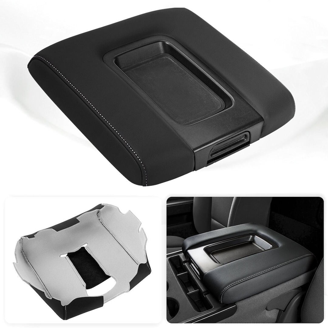 Fits 2014-2018 Chevy Silverado 1500 2500 3500 Leather Center Console ...