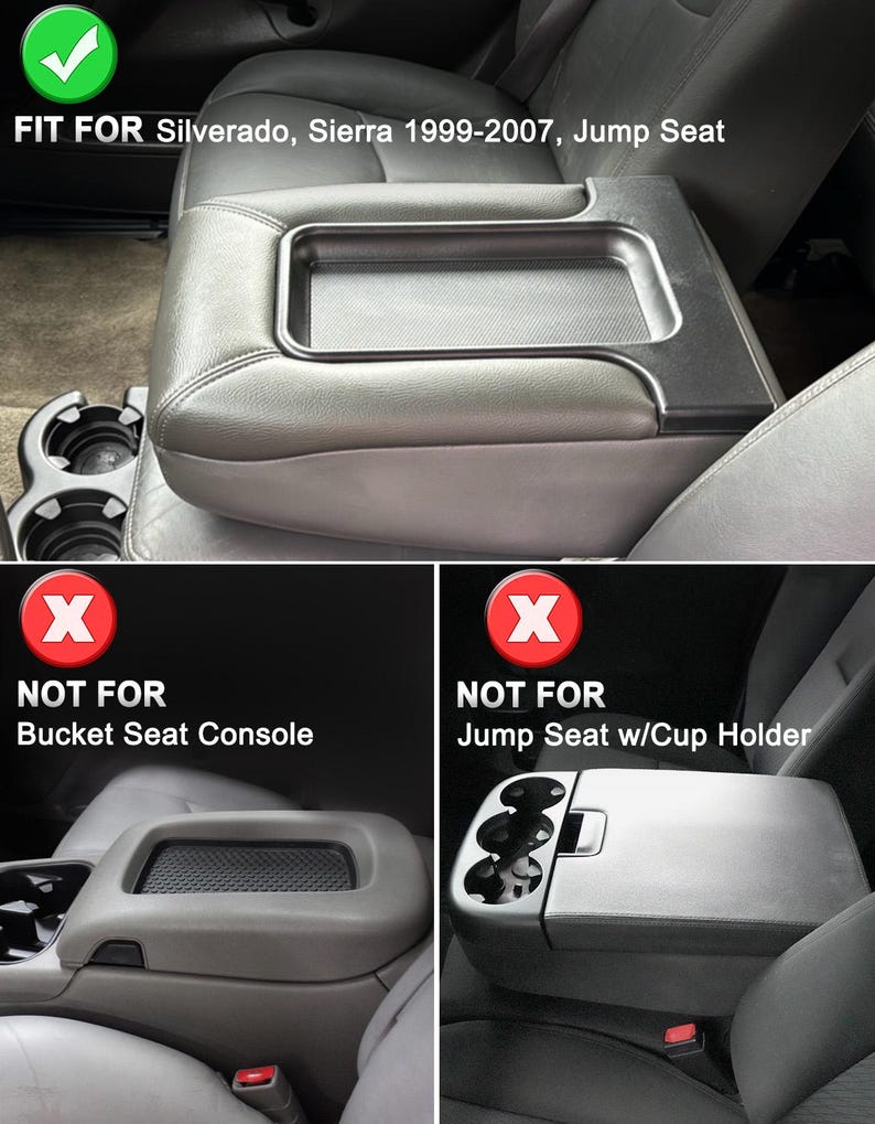 Fits Chevy Silverado & GMC Sierra Jump Seat 1999-2007 Leather Center ...