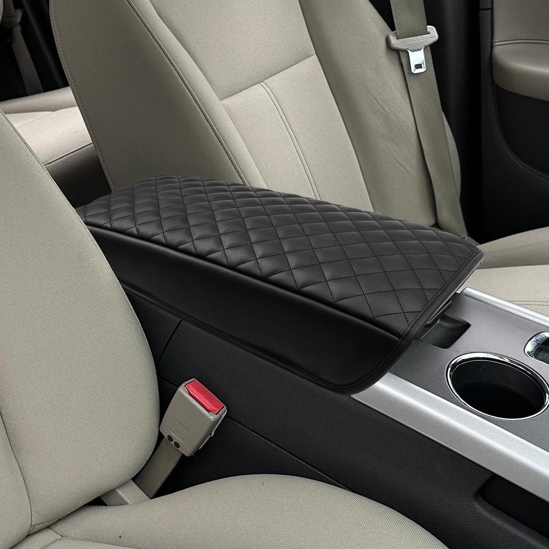 Fits Ford Edge 2011-2014 PU Leather Middle Center Console Lid Armrest ...