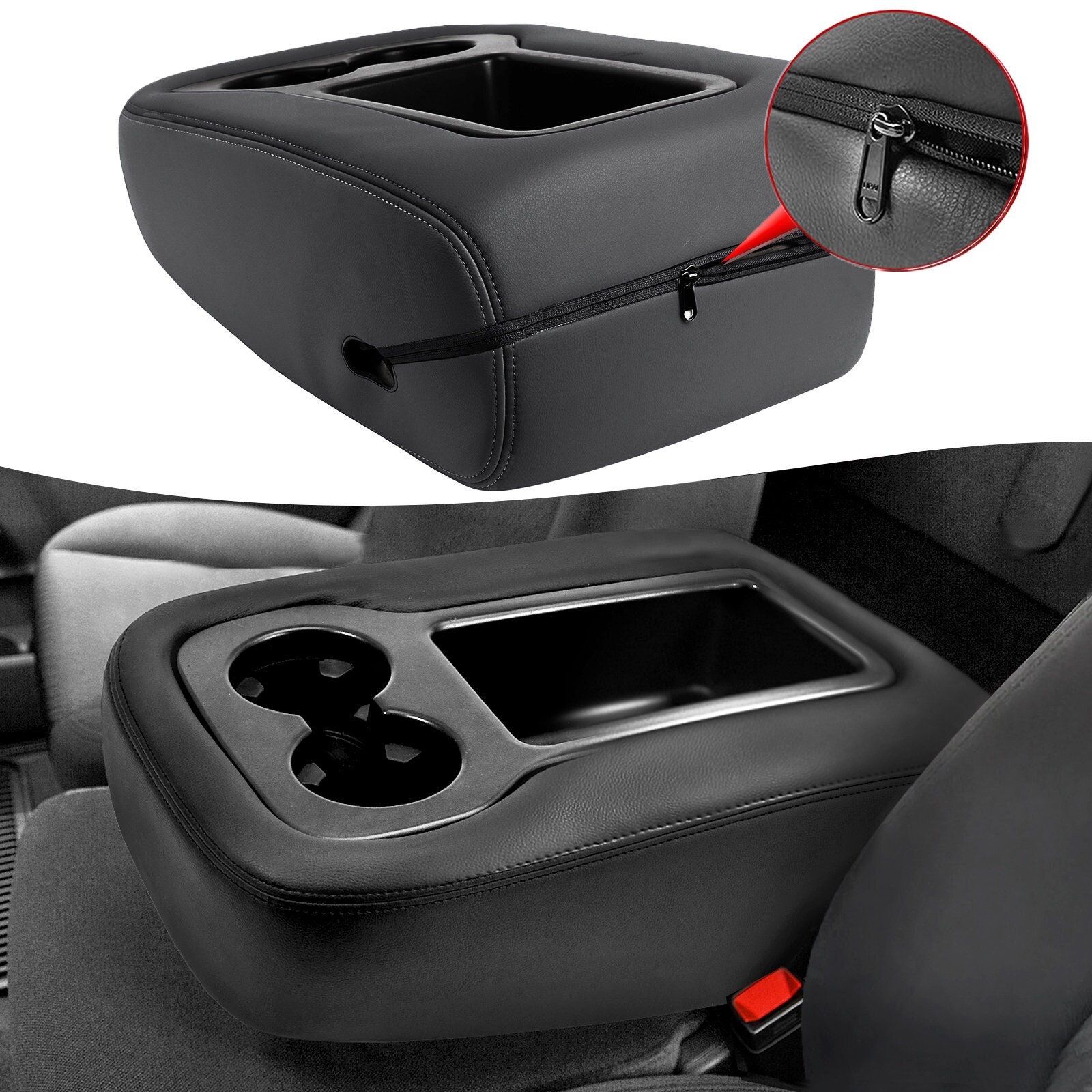 Fit 2007 2014 GMC Yukon XL 1500 2500 Jump Seat Center Console Lid Armrest Cover Upholstery Replacement Vinyl Leather KBH Zipper Black Etsy