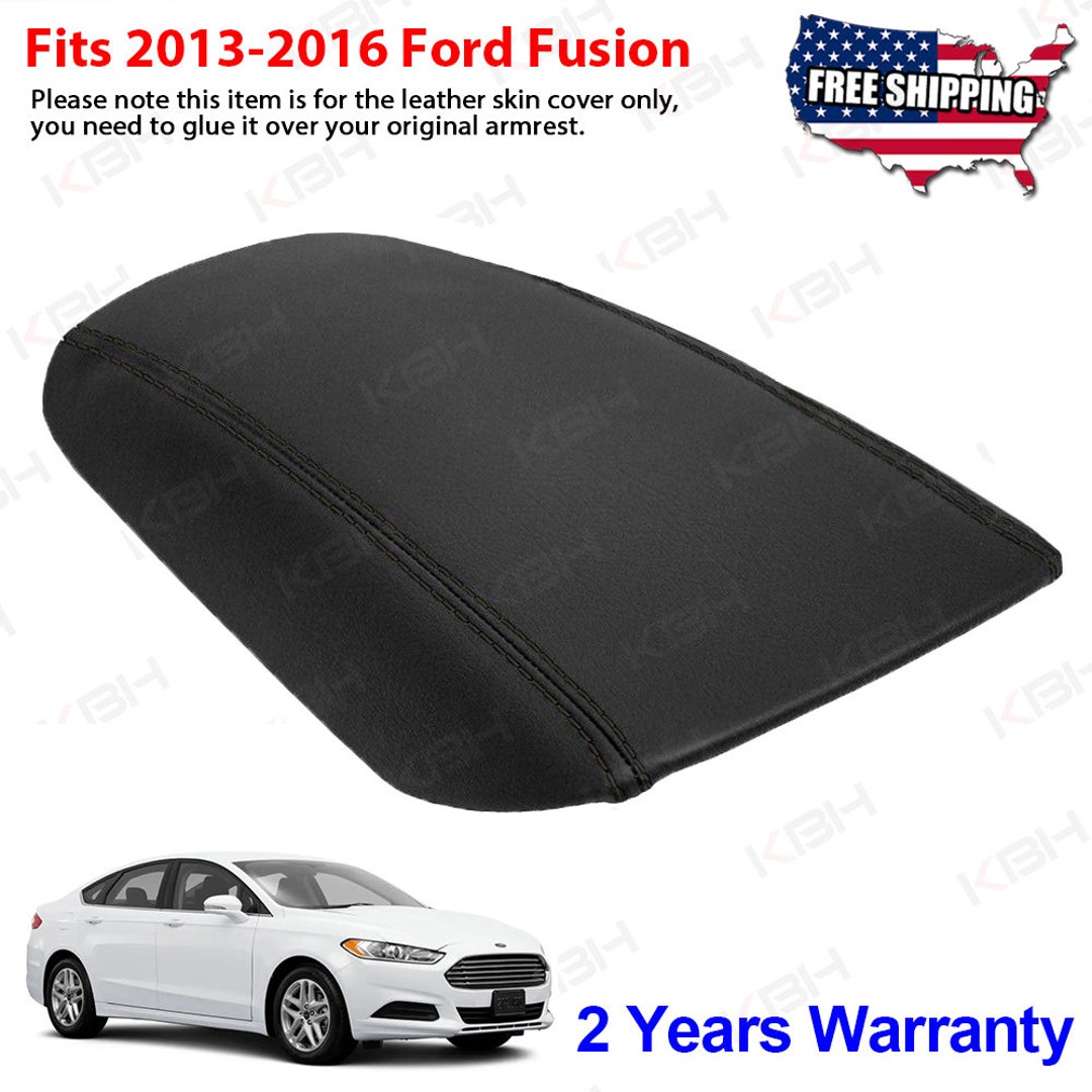 Fits 2013-2016 Ford Fusion Vinyl Leather Center Console Lid Armrest ...