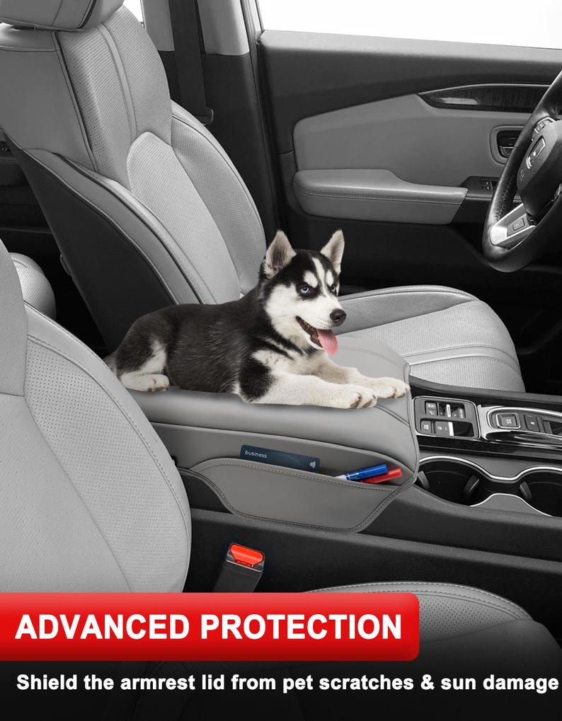 Fits Honda Passport 2024-2026 Vinly Leather Center Console Arm Rest Lid ...