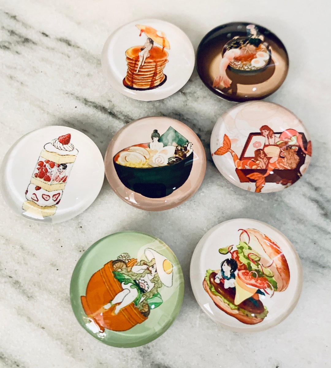 Girl-in-foodmagnets, Food, Woman in Food Magnets, Modern Magnets, 25 Mm ...