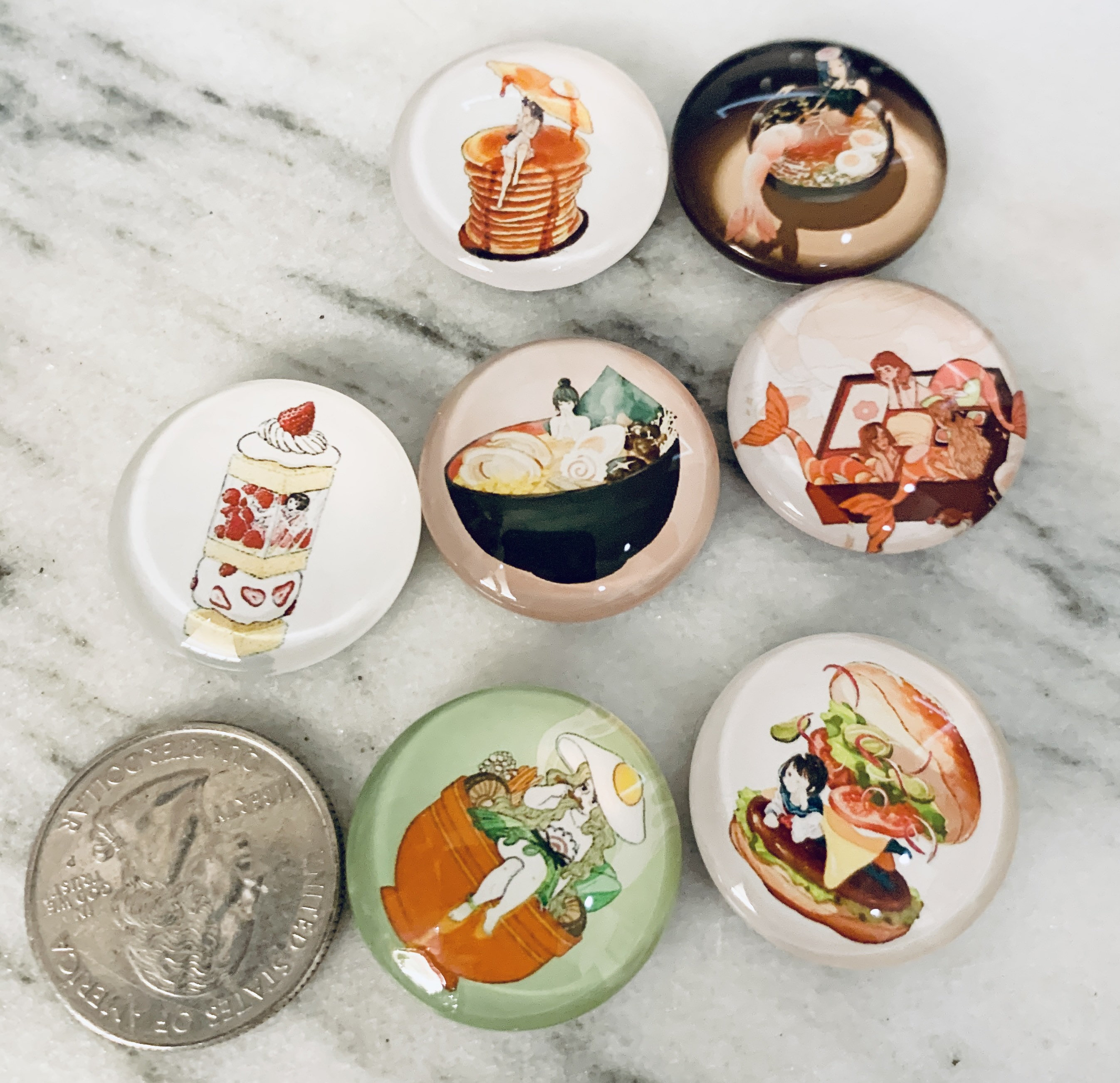 Girl-in-foodmagnets, Food, Woman in Food Magnets, Modern Magnets, 25 Mm ...