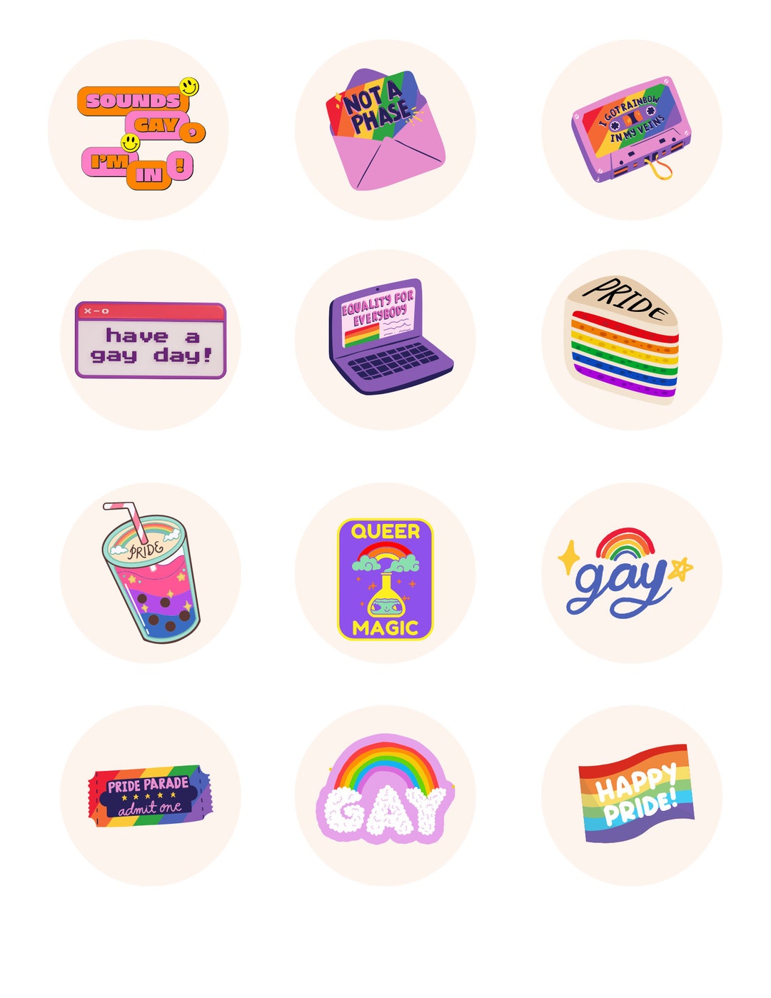 Gay Cupcake Toppers, PRIDE Cupcake Topper, Print and Use, DIY,LGBTQ ...