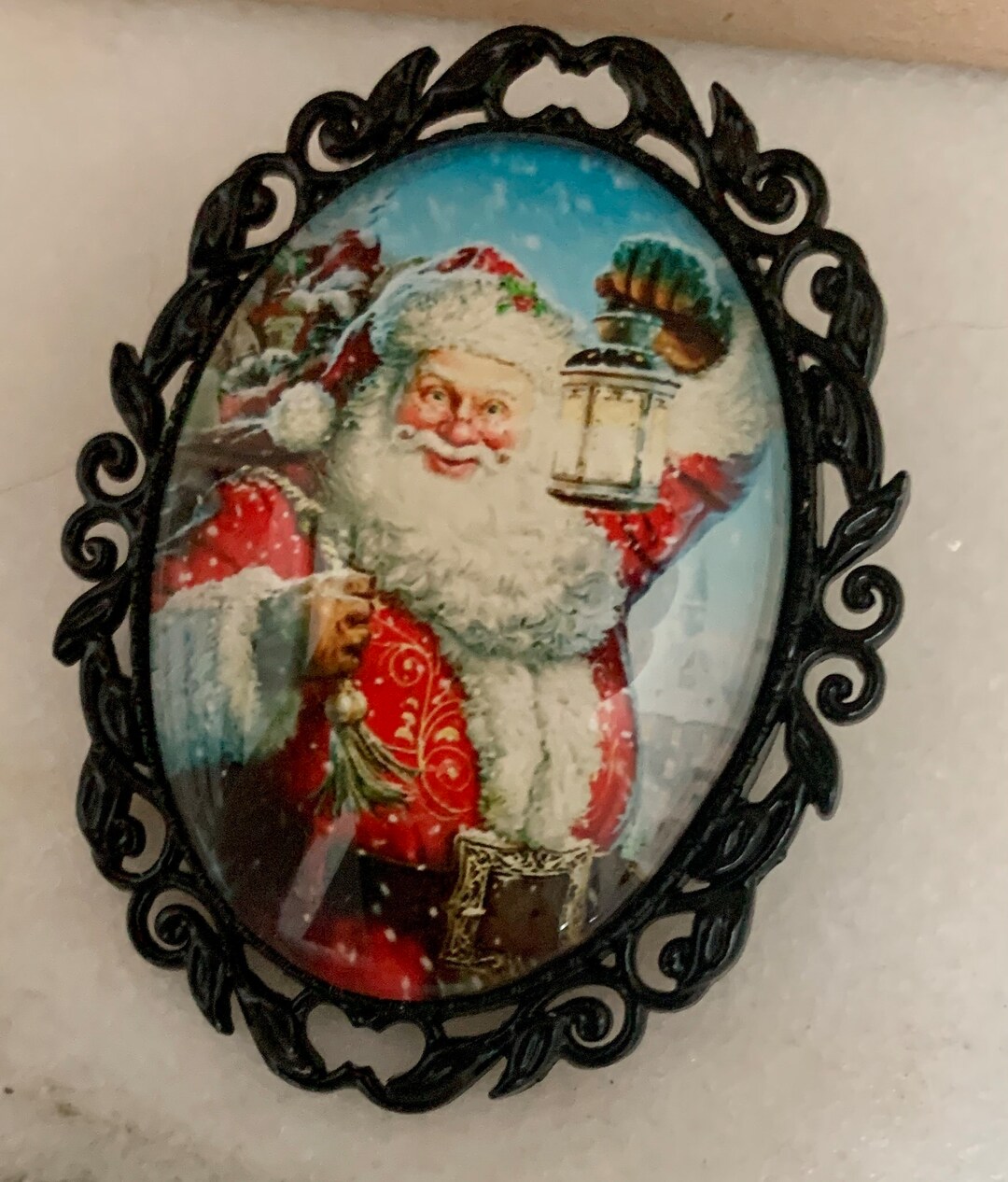 Santa Brooch: Vintage Christmas Costume Jewelry - Etsy
