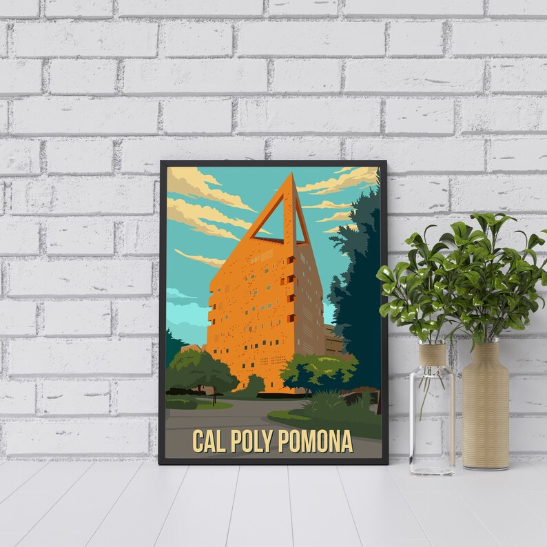 Cal Poly Pomona Retro Vintage Matte Poster CLA Building | Etsy