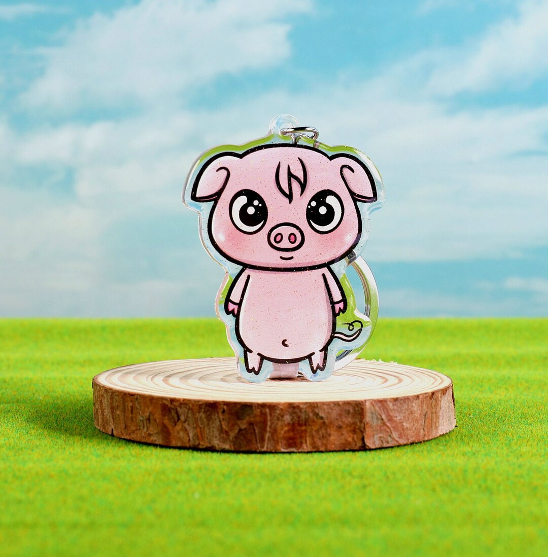 Chibi Sammy the Pig Epoxy Keychain Double-sided Acrylic - Etsy
