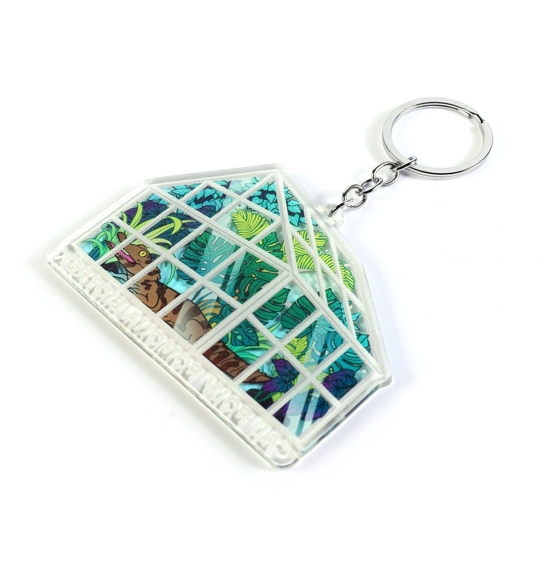 Biotrek Greenhouse Epoxy Keychain Double-sided Acrylic Epoxy Charm With ...
