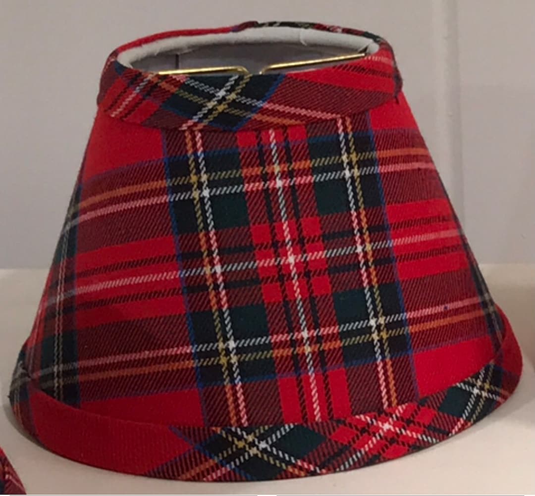 4 Classic Christmas Plaid Sconce Small Table Lamp Shades - Etsy