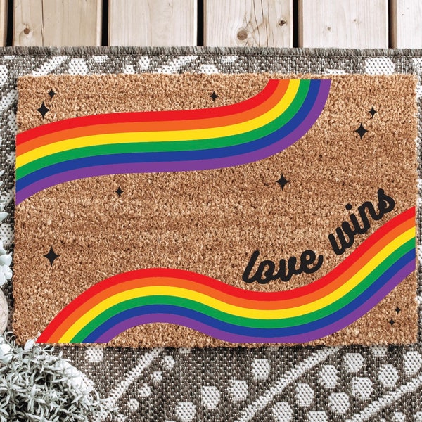 Rainbow Doormat - Etsy