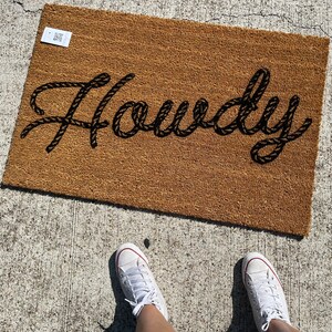 Howdy Doormat Rope Welcome Mat Howdy Yall Home Decor - Etsy