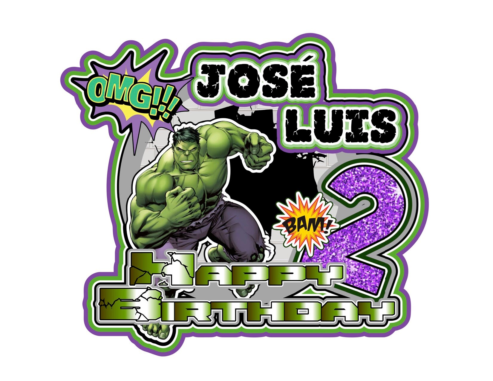 Hulk, Cake Topper, Hulk Party, Cake Topper Elements - Etsy