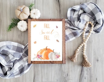 Fall Chalkboard Watercolor Printable 8x10 Wall Art Harvest - Etsy