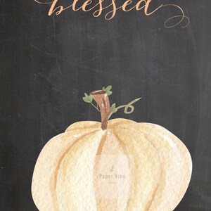 Fall Chalkboard Watercolor Printable 8x10 Wall Art Harvest - Etsy