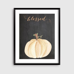 Fall Chalkboard Watercolor Printable 8x10 Wall Art Harvest - Etsy