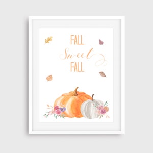 Set of 4 Fall Watercolor Pumpkins Printable 8x10 Wall Art, Farmhouse ...