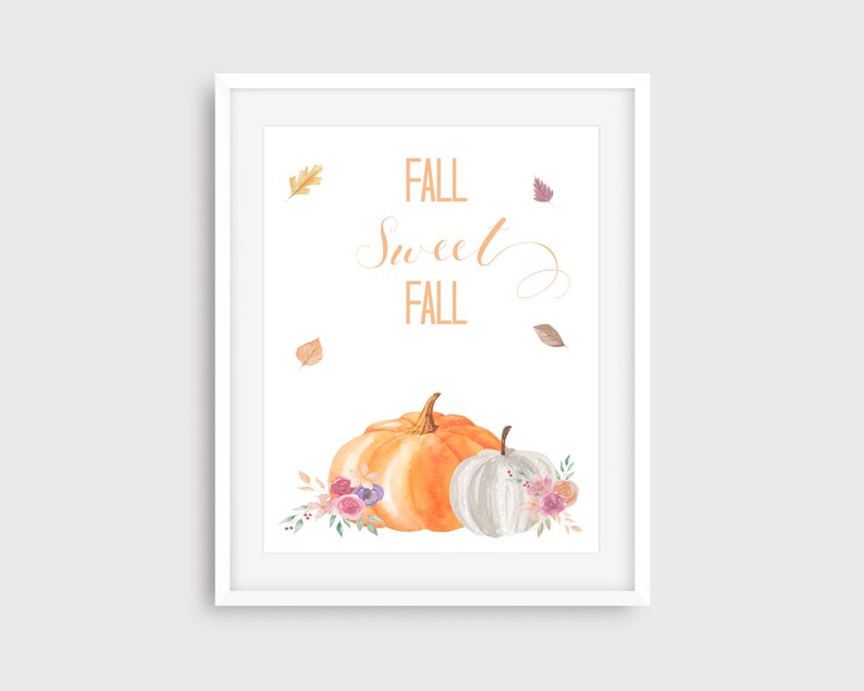 Set of 4 Fall Watercolor Pumpkins Printable 8x10 Wall Art, Farmhouse ...
