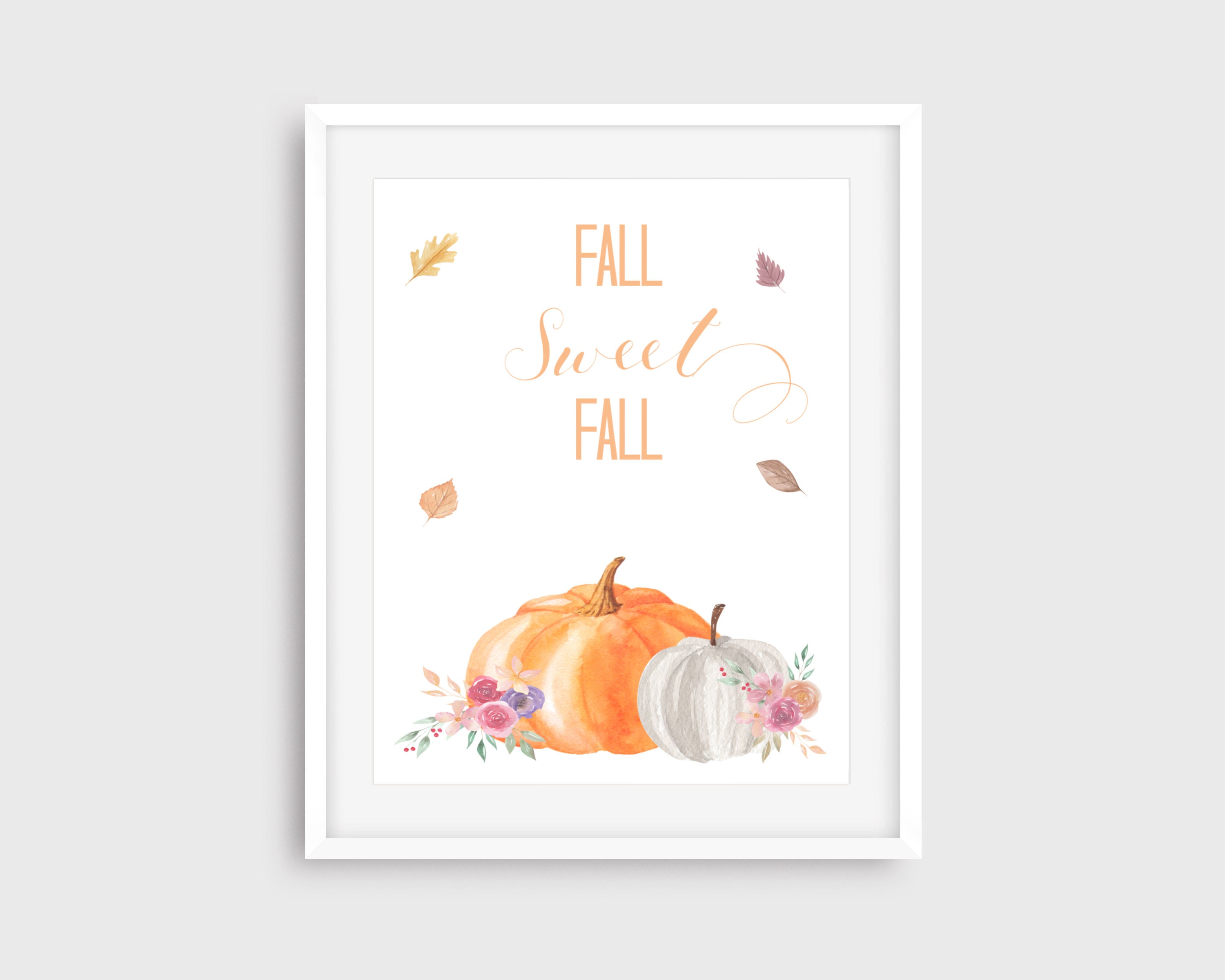 Set of 4 Fall Watercolor Pumpkins Printable 8x10 Wall Art, Farmhouse ...