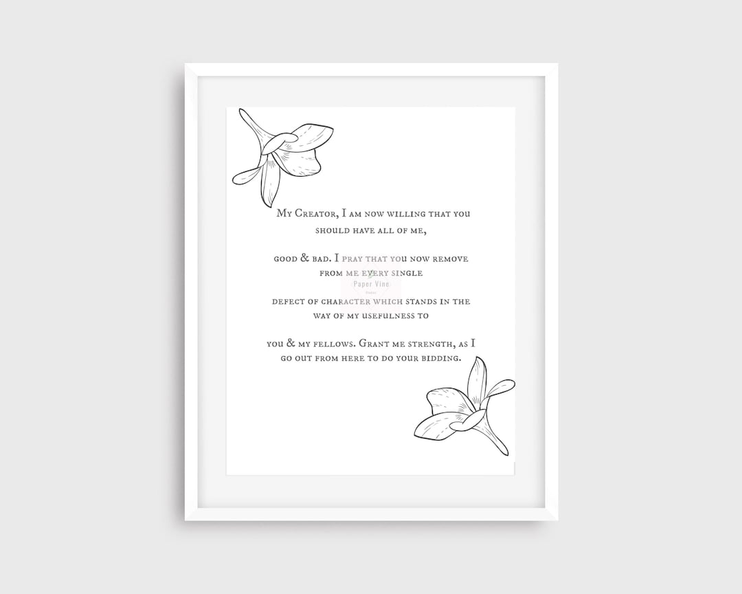 AA 7th Step Prayer Printable, - Etsy
