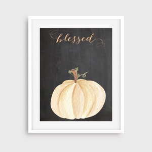Fall Chalkboard Watercolor Printable 8x10 Wall Art Harvest - Etsy