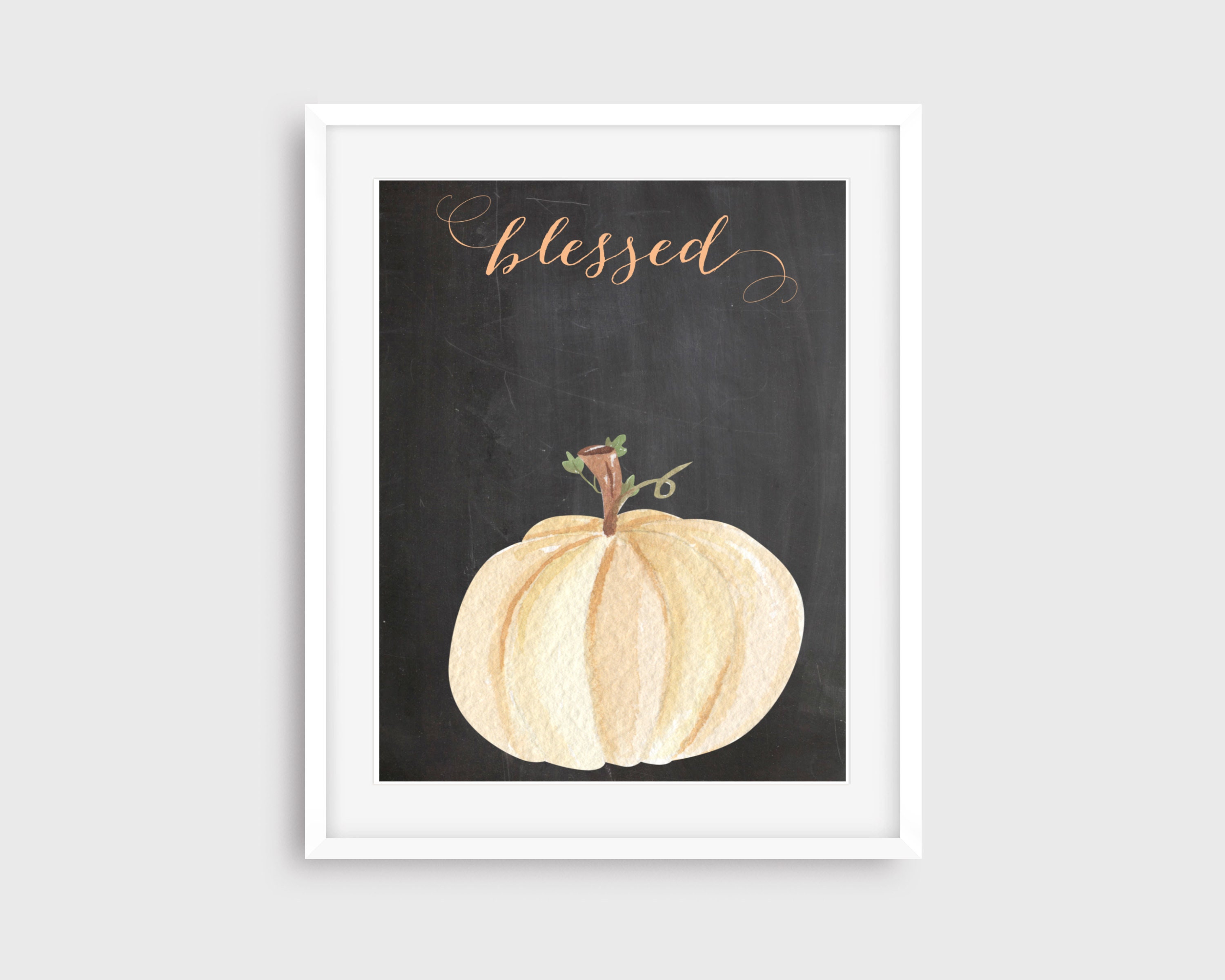 Fall Chalkboard Watercolor Printable 8x10 Wall Art Harvest - Etsy
