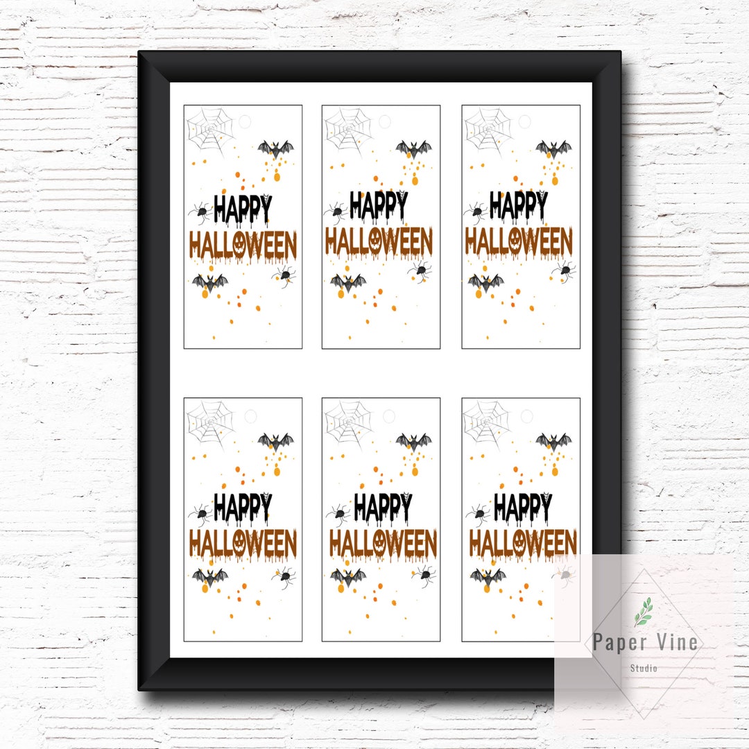 Printable Halloween Gift Tags/treat Bag Tags/happy Halloween Favor Tags ...