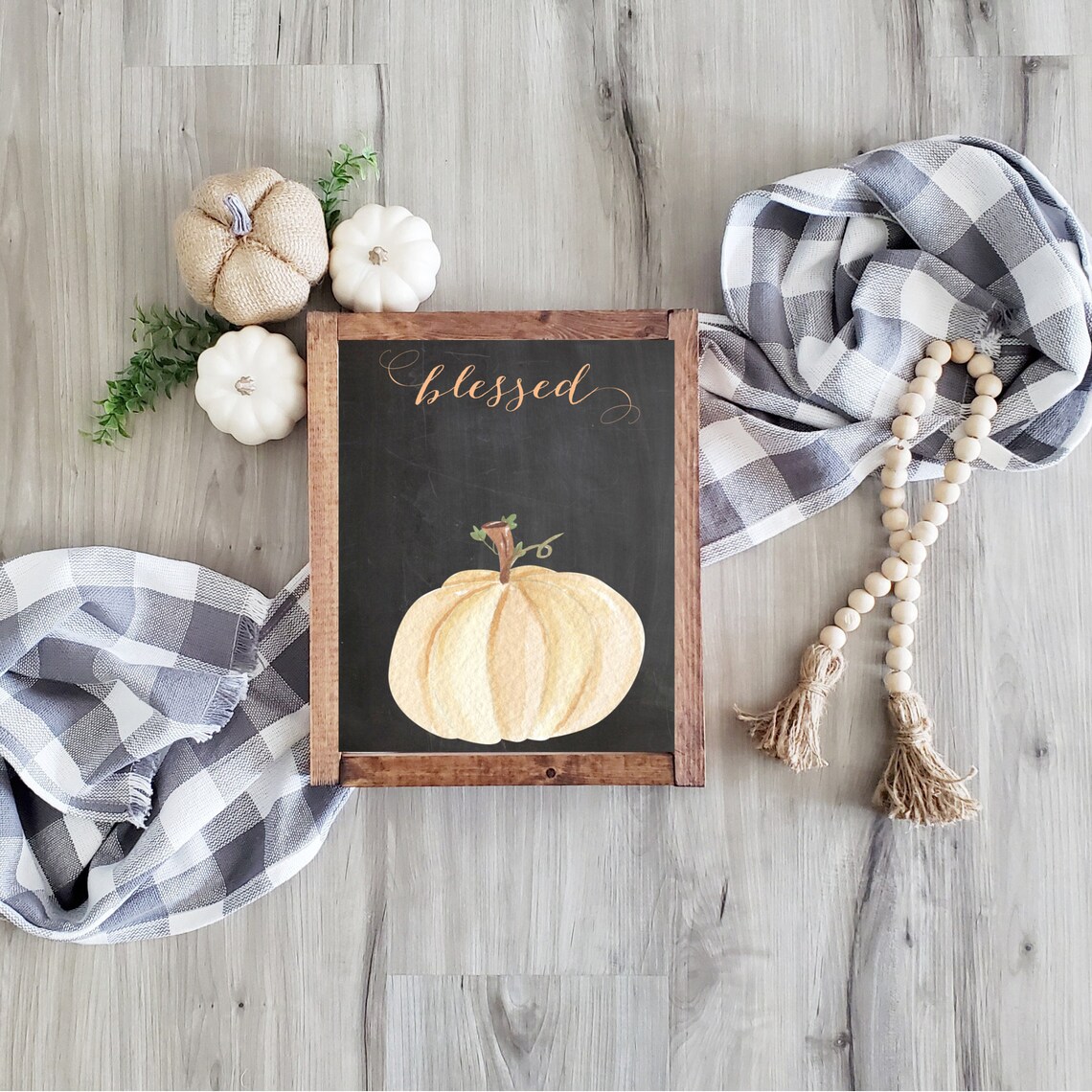 Fall Chalkboard Watercolor Printable 8x10 Wall Art Harvest - Etsy