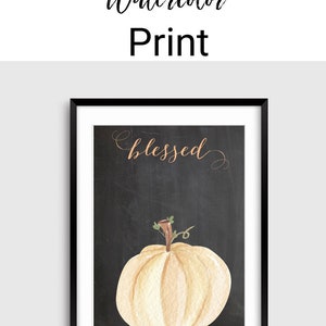 Fall Chalkboard Watercolor Printable 8x10 Wall Art Harvest - Etsy