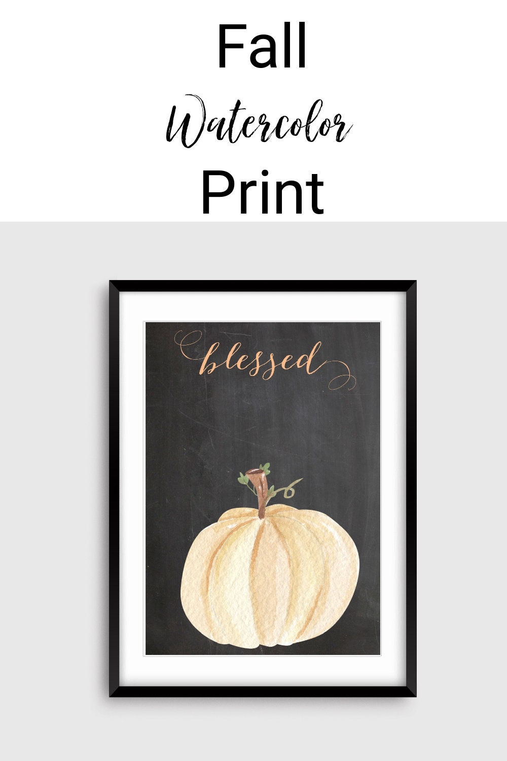 Fall Chalkboard Watercolor Printable 8x10 Wall Art Harvest - Etsy