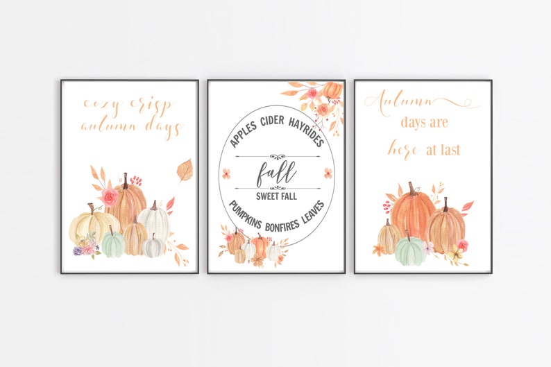 Set of 3 Fall Watercolor Printable 8x10 Wall Art/farmhouse - Etsy