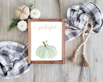 Fall Chalkboard Watercolor Printable 8x10 Wall Art Harvest | Etsy