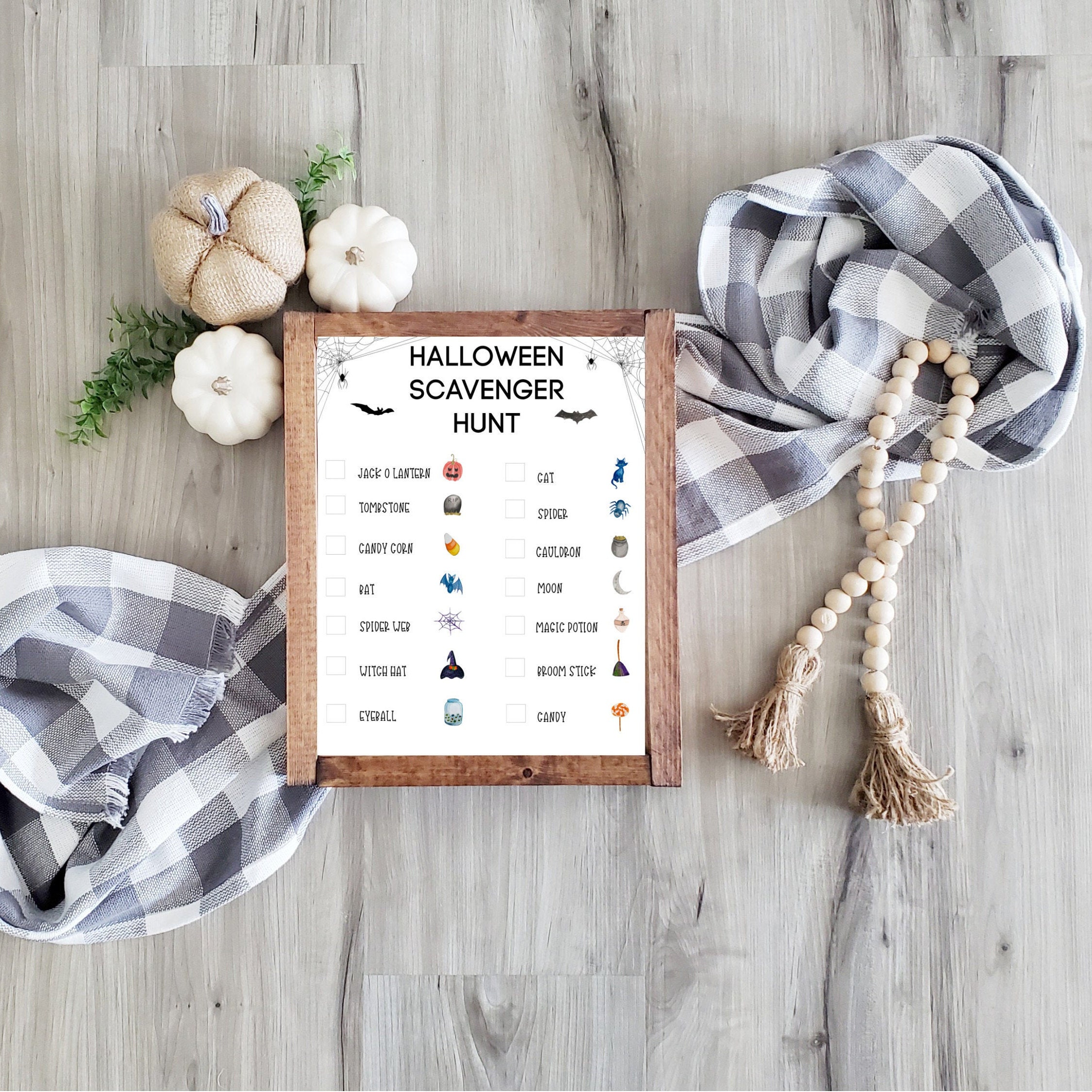 Kids Halloween Printable 8x10 Scavenger Hunt Game,kids Indoor Games ...