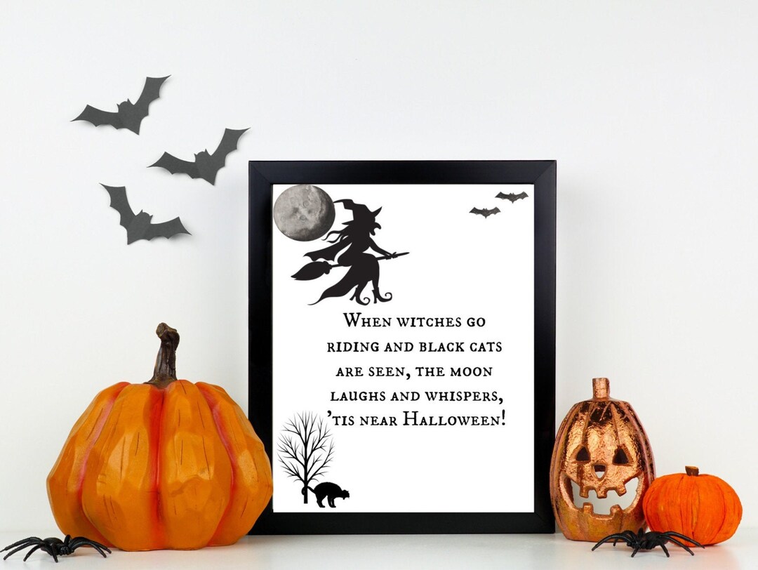 Halloween Witch 8x10 Printable Wall Art/living Room Halloween Wall Sign ...