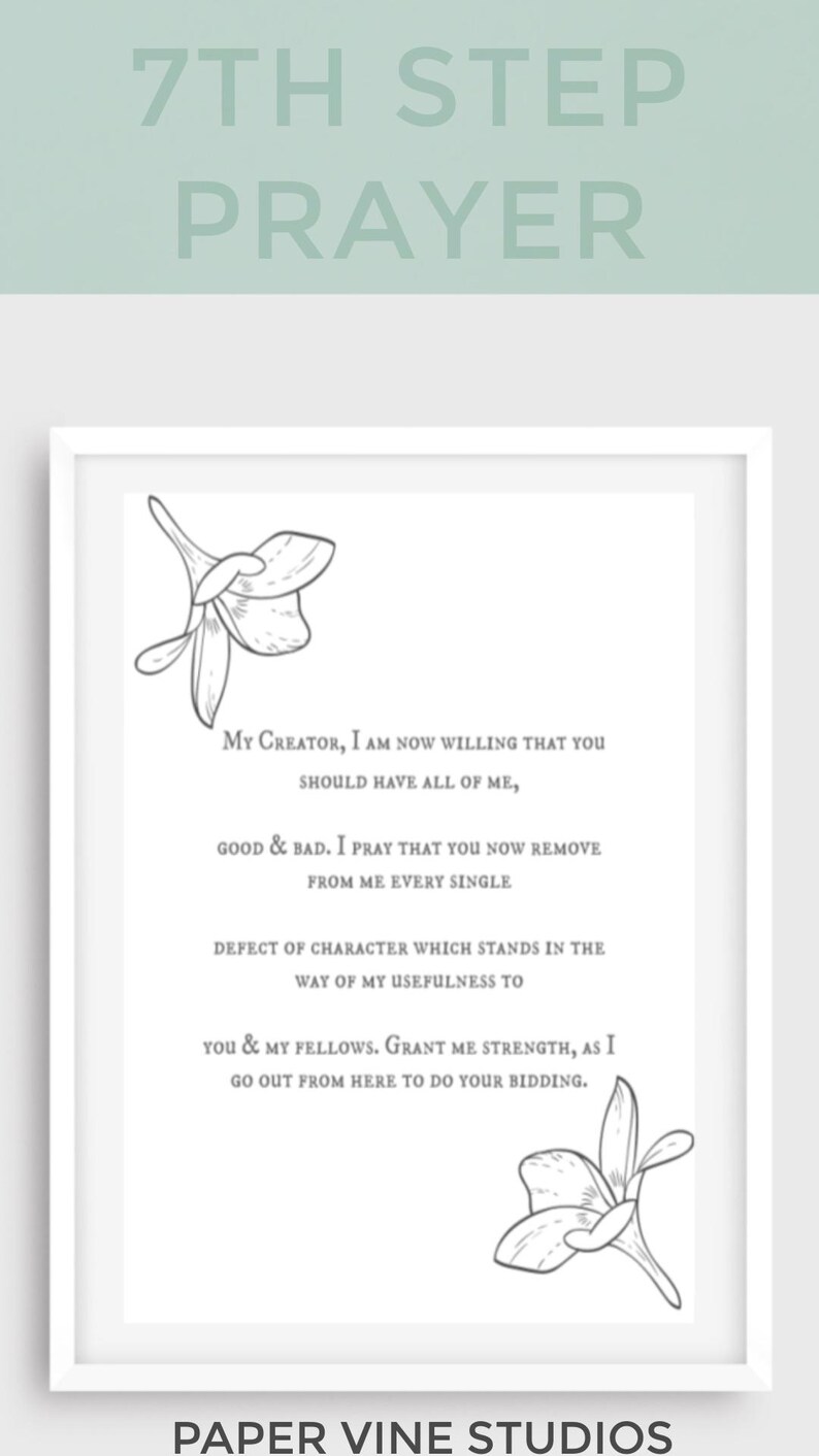 AA 7th Step Prayer Printable, - Etsy