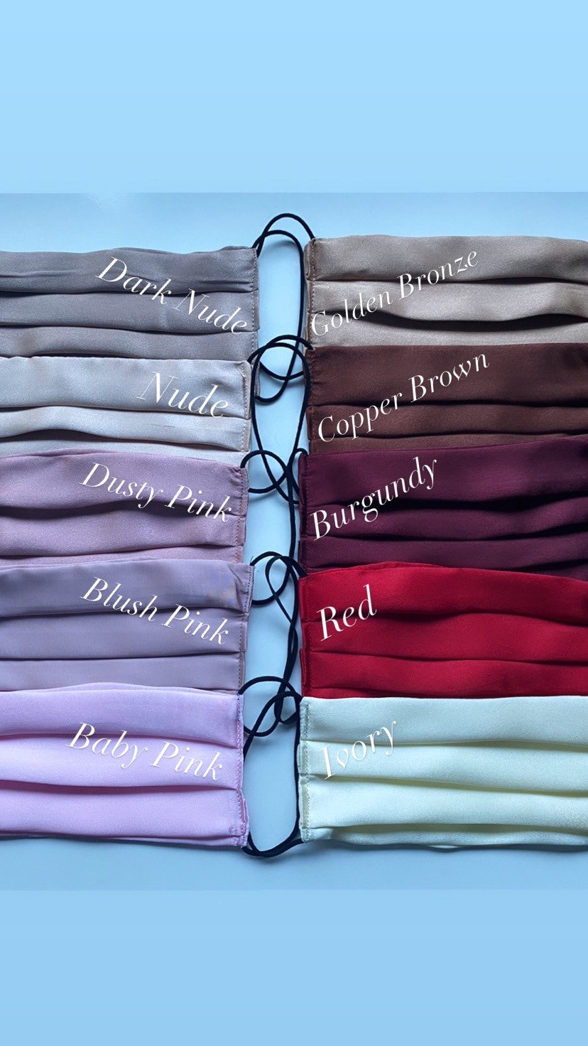 Super Soft Silky Satin Face Masks Made in the UK Washable and | Etsy