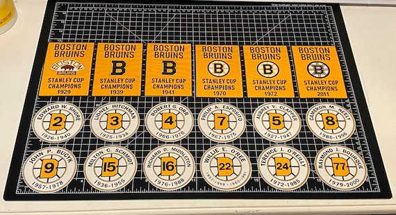Boston Bruins Stanley Cup & Retired Number Decal Banners Set | Etsy
