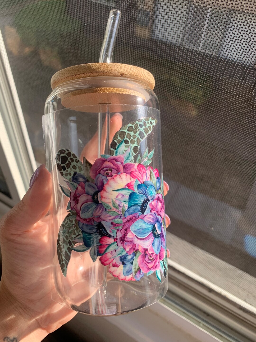 Sea Turtle Can Glass - Etsy