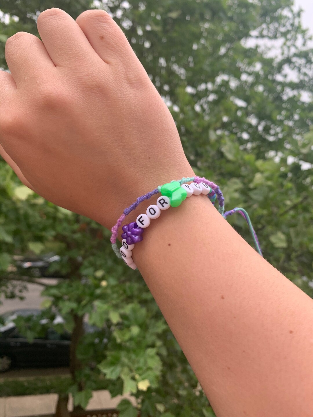 Y2K Style Custom Friendship Bracelet Set W/ Letter Bead Choice and ...