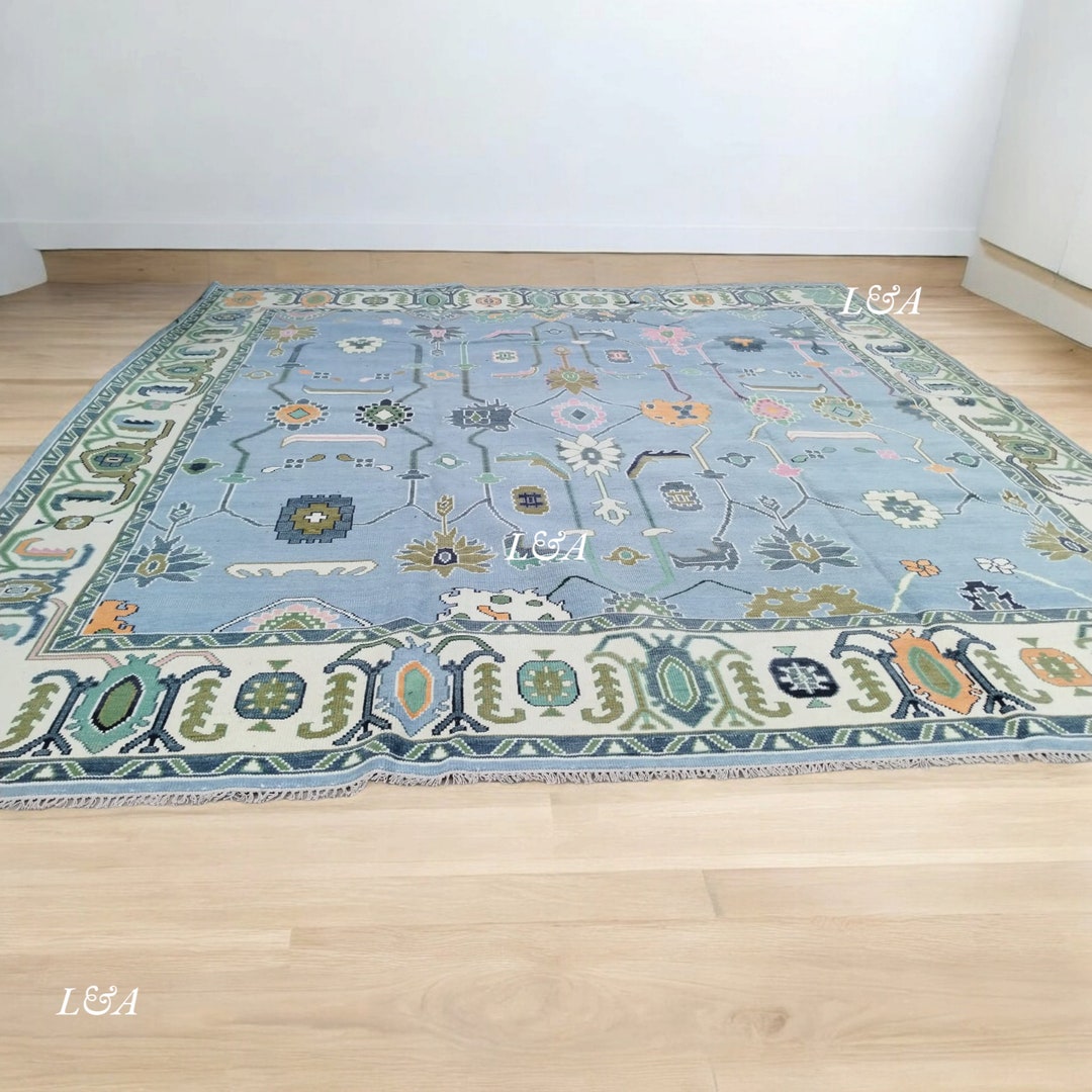 Green Oushak Rug 15x15, Modern Area Oushak Rug, Oushak Rug 8x10, Living ...