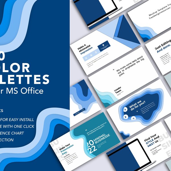 100 Color Palettes for Ms Office for Presentation Design, Excel Sheets ...