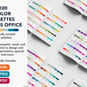 100 Color Palettes for Ms Office for Presentation Design, Excel Sheets ...