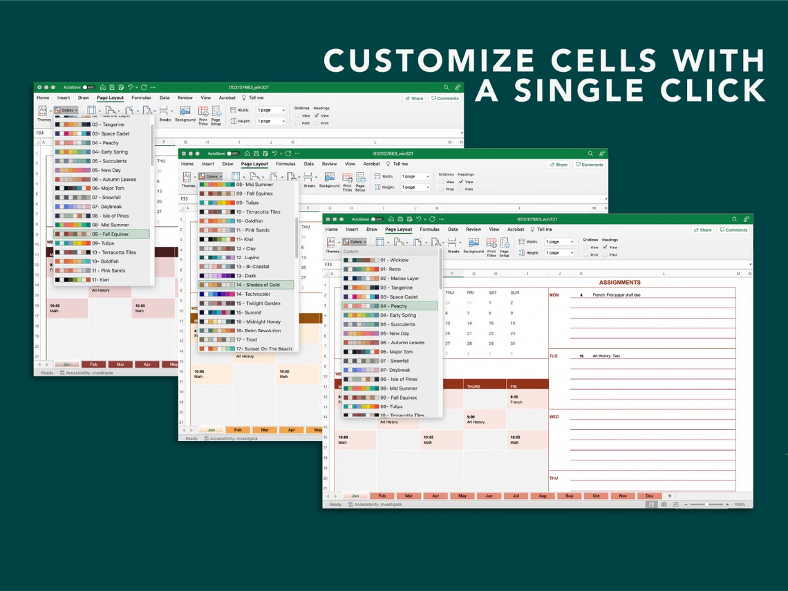 100 Color Palettes for Ms Office for Presentation Design, Excel Sheets ...