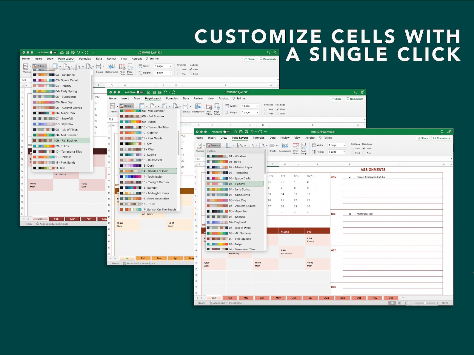 100 Color Palettes for Ms Office for Presentation Design, Excel Sheets ...