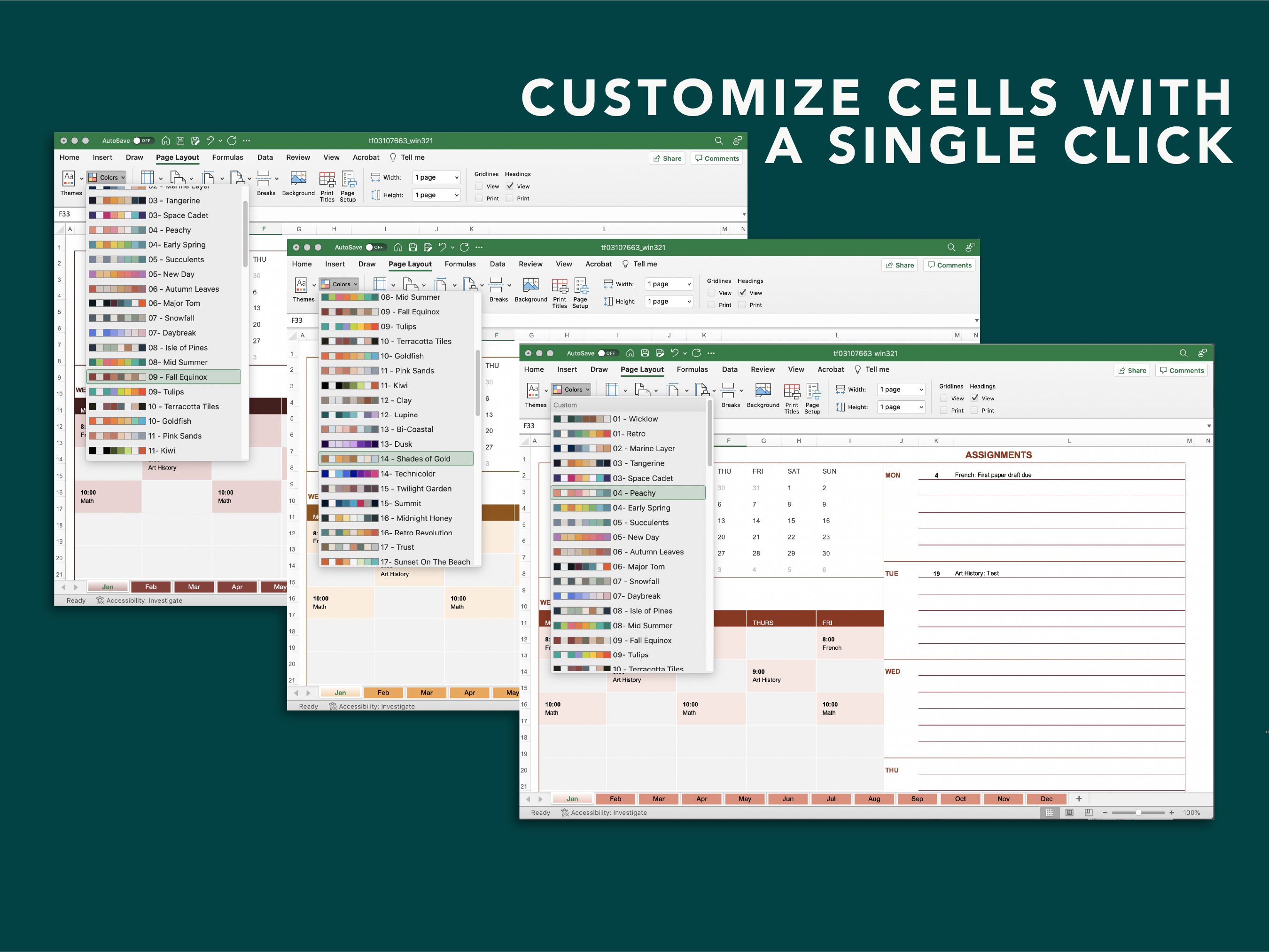 100 Color Palettes for Ms Office for Presentation Design, Excel Sheets ...