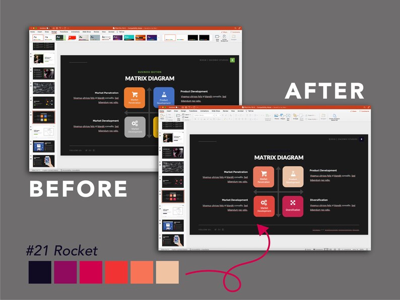 100 Color Palettes for Ms Office for Presentation Design, Excel Sheets ...