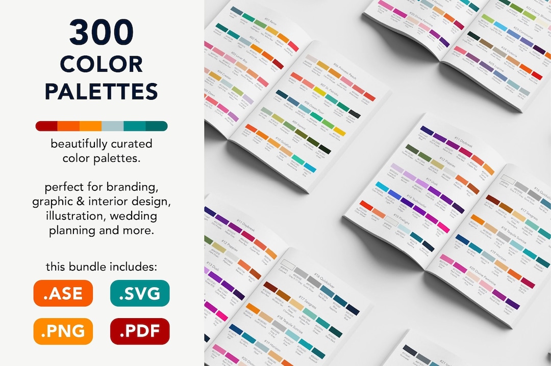 300 Color Palettes for Branding, Design, Weddings, Painting - Modern ...