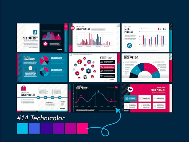 100 Color Palettes for Ms Office for Presentation Design, Excel Sheets ...